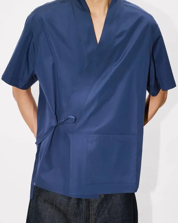Kenzo Kimono Short Sleeve Shirt In Cotton