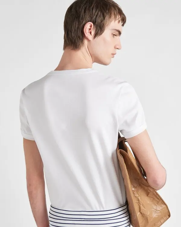 Prada Triangle Logo Crewneck T-shirt
