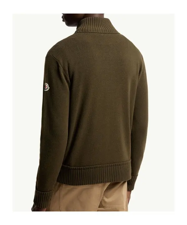 Moncler Cashmere Wool Zip-up Cardigan