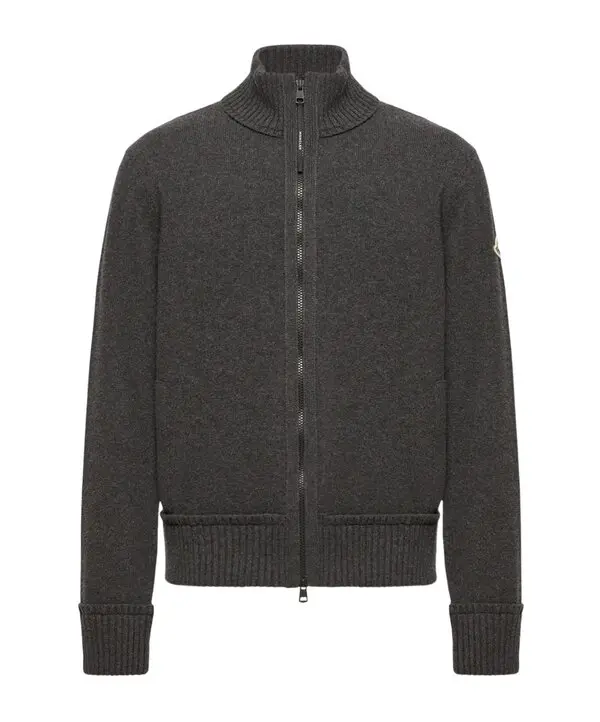 Moncler Cashmere Wool Zip-up Cardigan