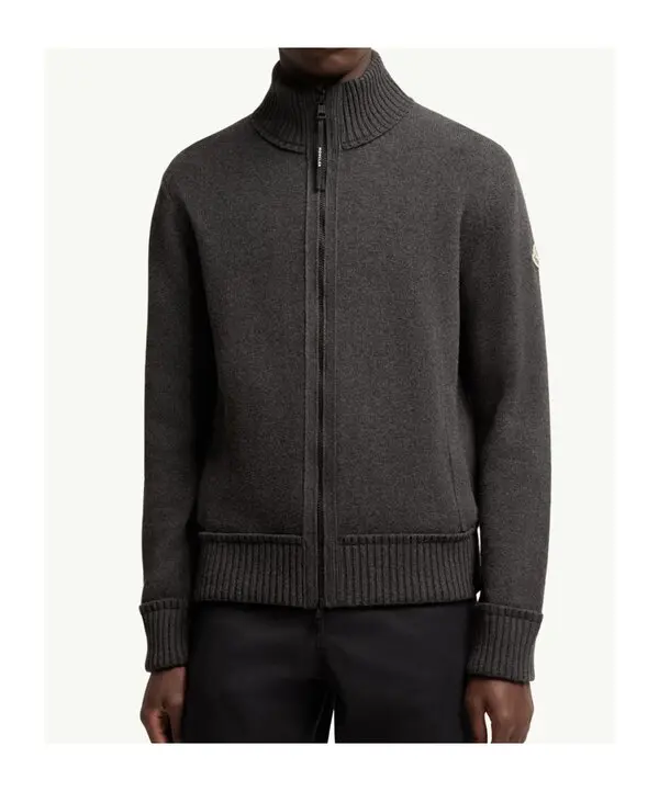 Moncler Cashmere Wool Zip-up Cardigan