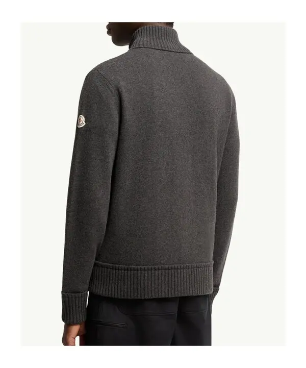 Moncler Cashmere Wool Zip-up Cardigan