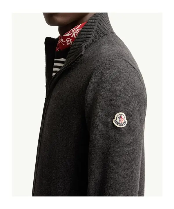 Moncler Cashmere Wool Zip-up Cardigan