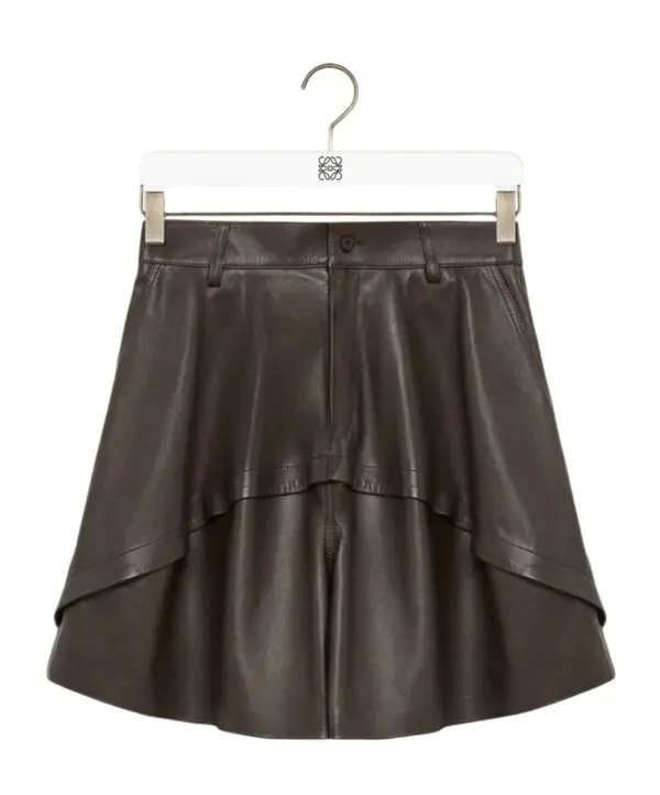 Loewe Mid-waisted Leather Shorts