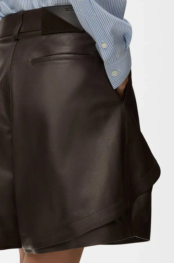 Loewe Mid-waisted Leather Shorts