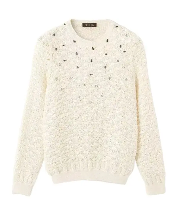 Loro Piana Digha Embr Crew Neck Sweater