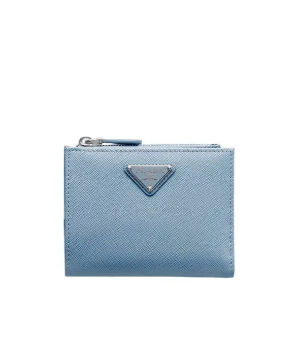 Prada Small Saffiano Leather Wallet - Star Blue
