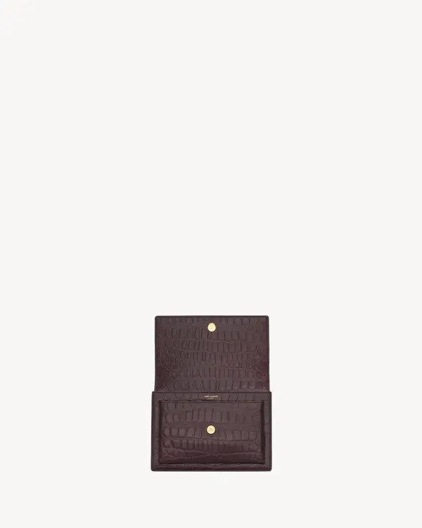 Saint Laurent Sunset Medium Bag In Crocodile-embossed Leather - Brown