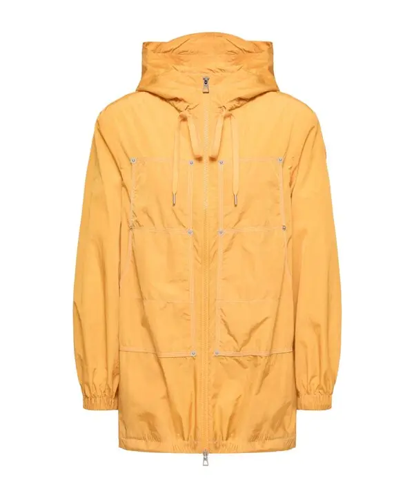 Moncler Alkes Anorak Rain Jacket With Drawstring Hood And Studded Pockets