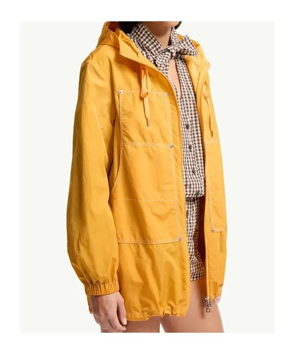 Moncler Alkes Anorak Rain Jacket With Drawstring Hood And Studded Pockets