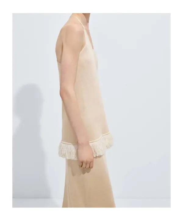 Bottega Veneta Silk Knit Top With Fringe Detail - No