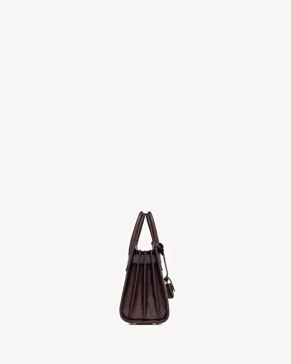 Saint Laurent Sac De Jour In Crocodile-embossed Leather Nano