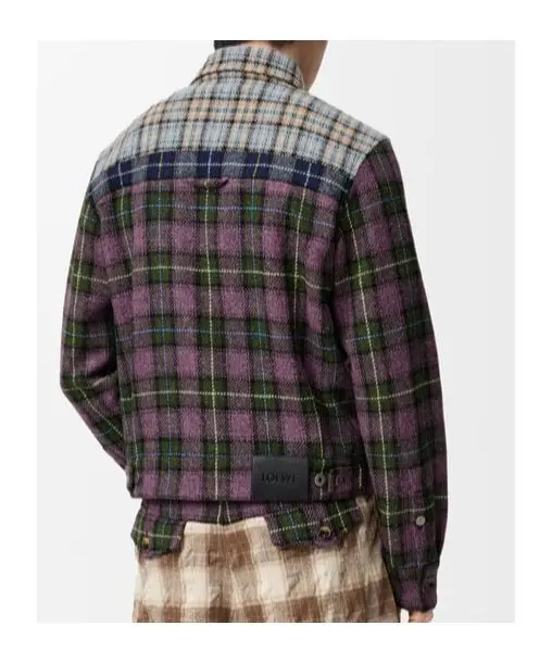 Loewe Wool Plaid Trucker Jacket