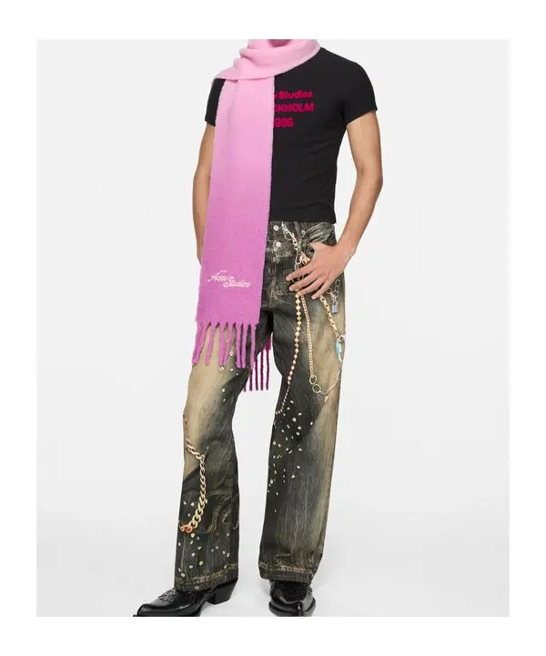 Acne Studios Logo Fringed Scarf