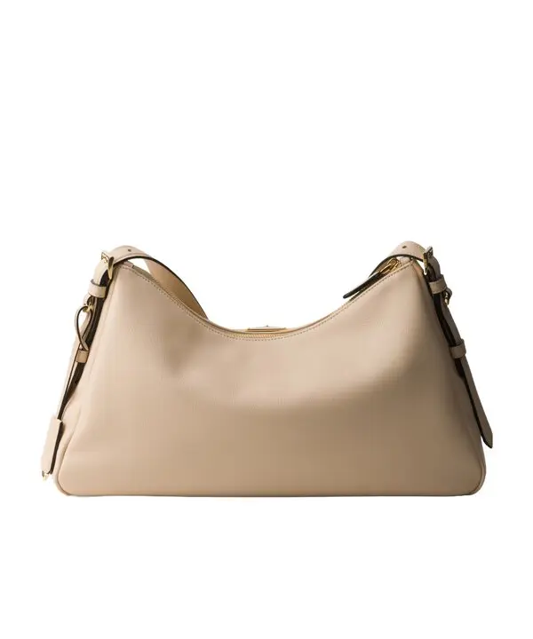 Prada Aimée Large Leather Shoulder Bag