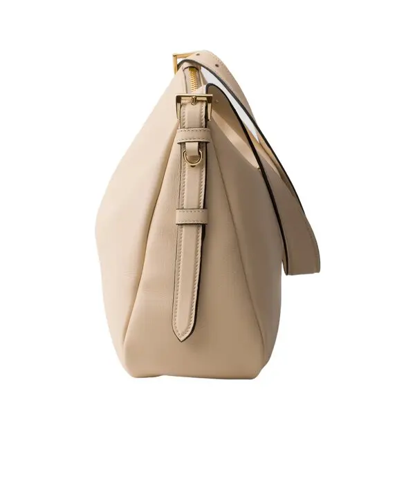 Prada Aimée Large Leather Shoulder Bag