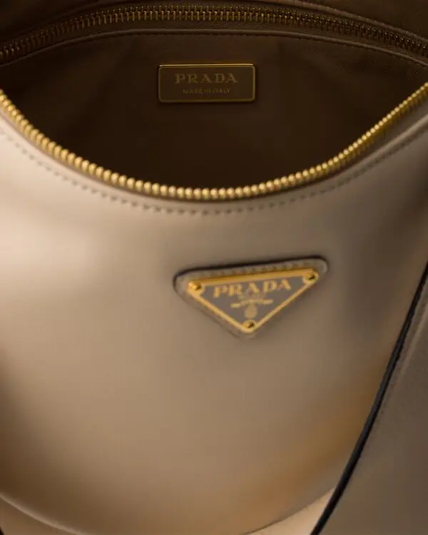 Prada Aimée Large Leather Shoulder Bag