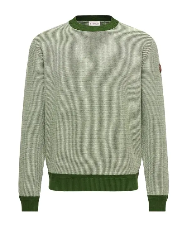 Moncler Leather Logo Cotton Sweater