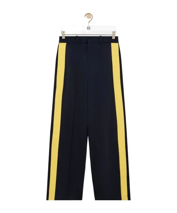 Loewe Contrasting Color Stripe Casual Pants - Black