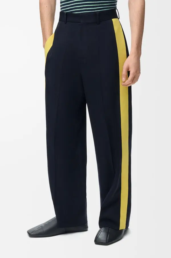 Loewe Contrasting Color Stripe Casual Pants - Black