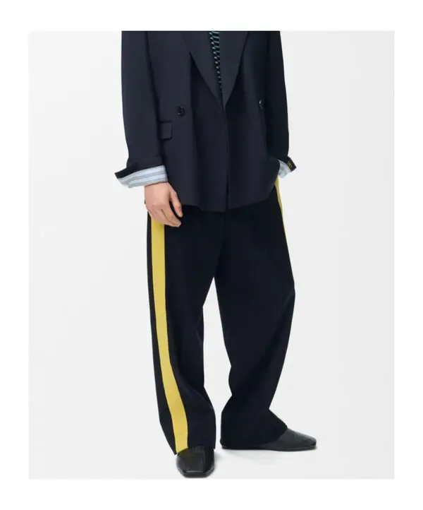 Loewe Contrasting Color Stripe Casual Pants - Black