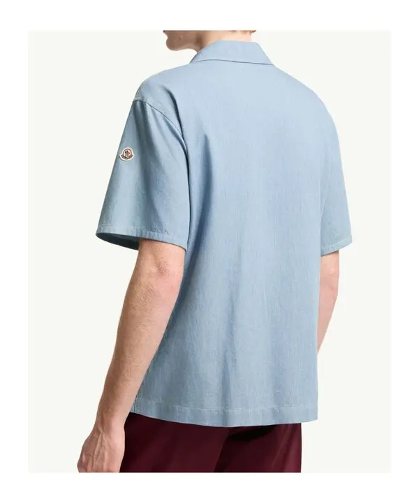 Moncler Embroidered Logo Denim Shirt