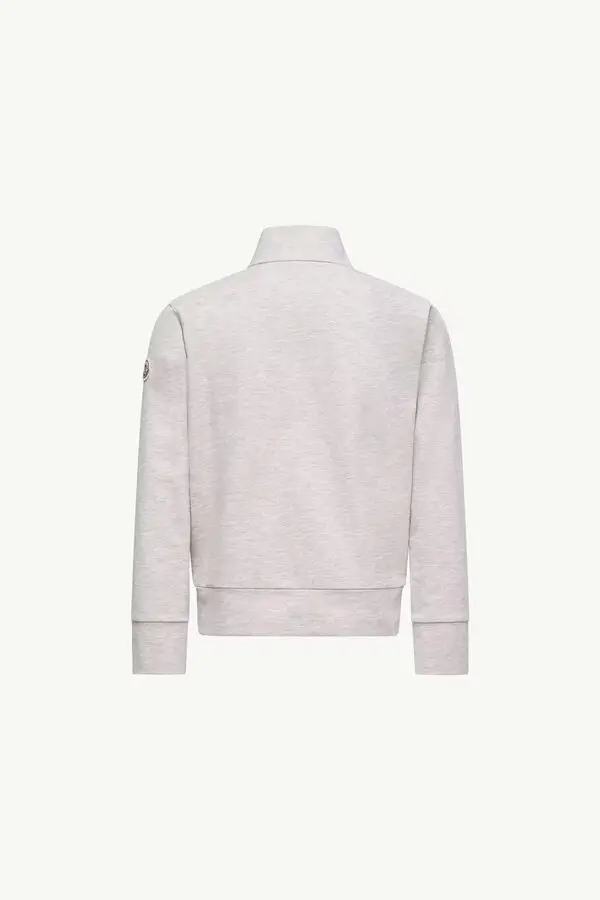 Moncler Logo Crest Stretch Cotton High Neck Half-zip Sweatshirt