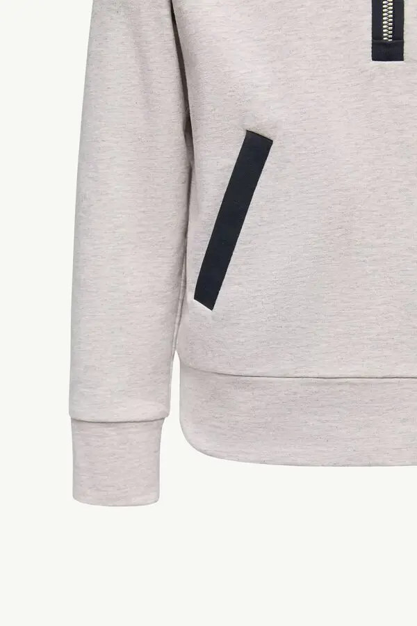 Moncler Logo Crest Stretch Cotton High Neck Half-zip Sweatshirt
