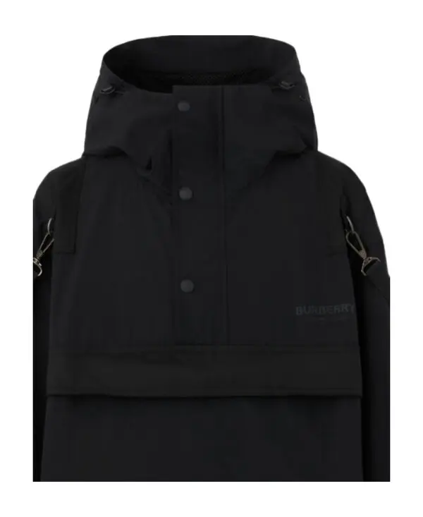 Burberry Oversized Hooded Jacket With Logo Detail