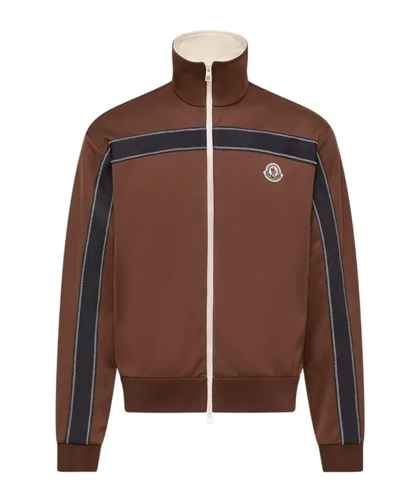 Moncler Topstitched Turtleneck Zip-up Sweatshirt