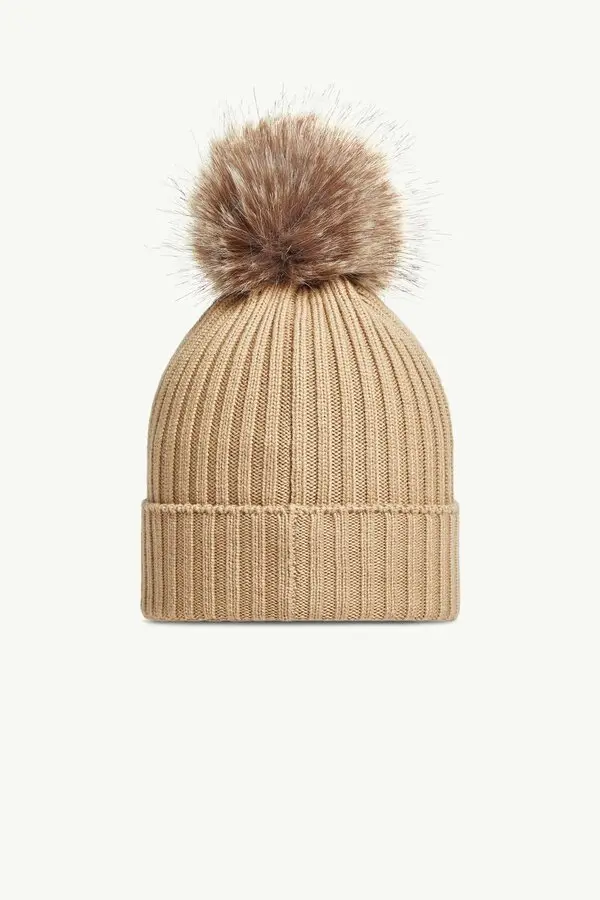 Moncler Wool Beanie With Pom Pom