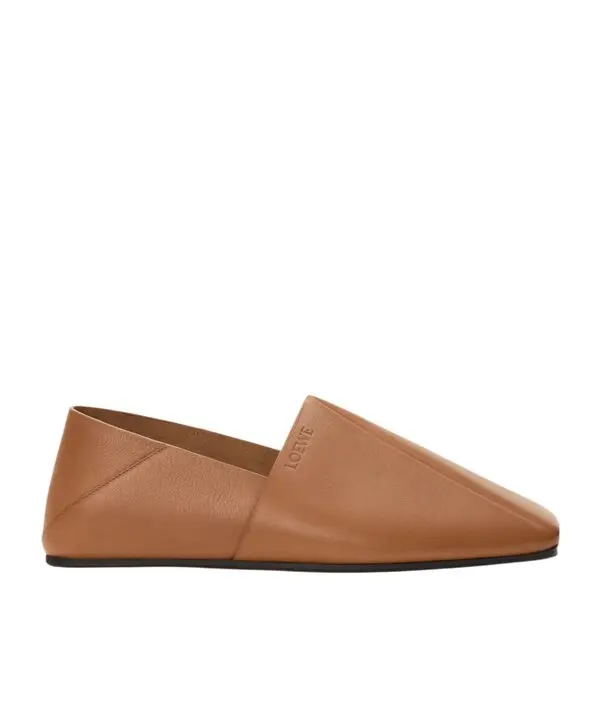 Loewe Square-toe Embossed Slip-on Flats