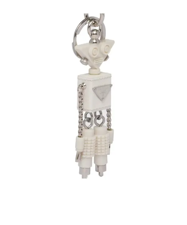Prada Robot Saffiano Leather Keychain Charm