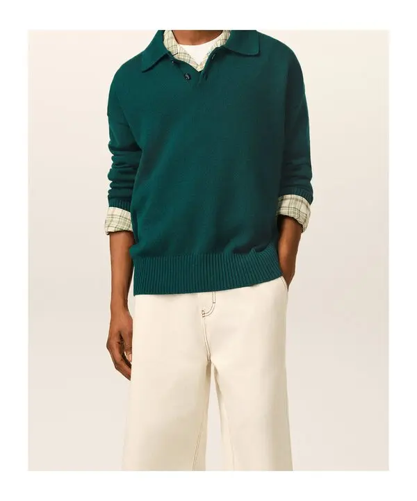 AMI Paris Wool Knit Polo Shirt