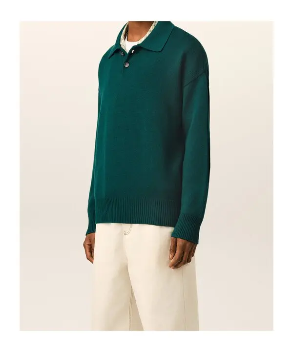 AMI Paris Wool Knit Polo Shirt
