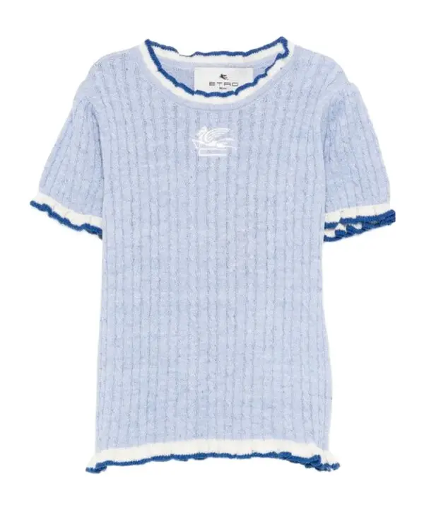 Etro Logo-embroidered T-shirt - Blue
