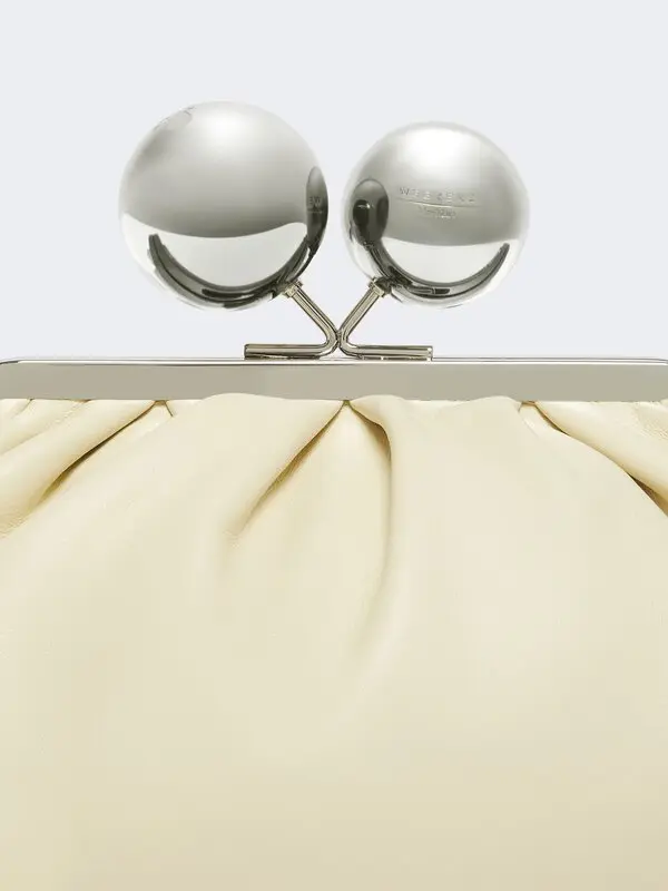 Max Mara Small Milvanew Pleated Ball-embellished Clush Bag