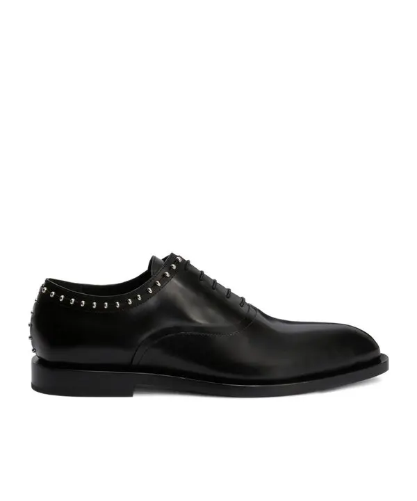 JIL SANDER Stud-embellished Oxford Shoes - Black