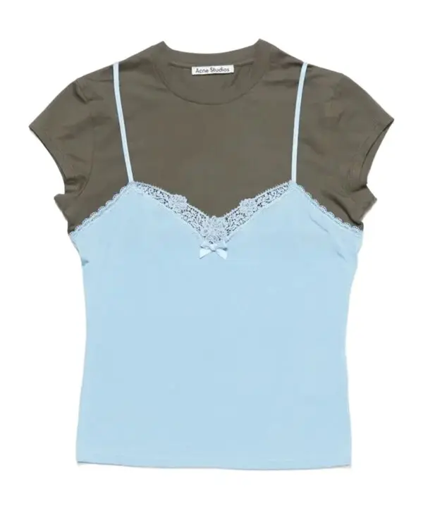 Acne Studios Layered Top With Bow Detail - Blue
