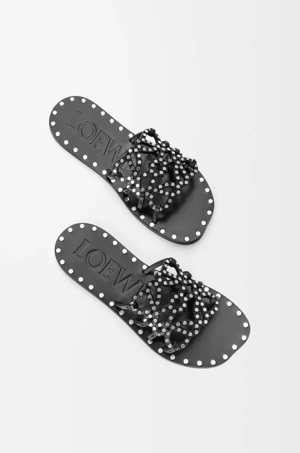 Loewe Embellished Flat Slides - Black