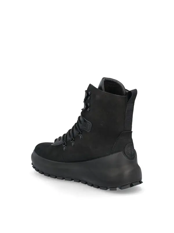 Stone Island Round-toe Lace-up Ankle Boots