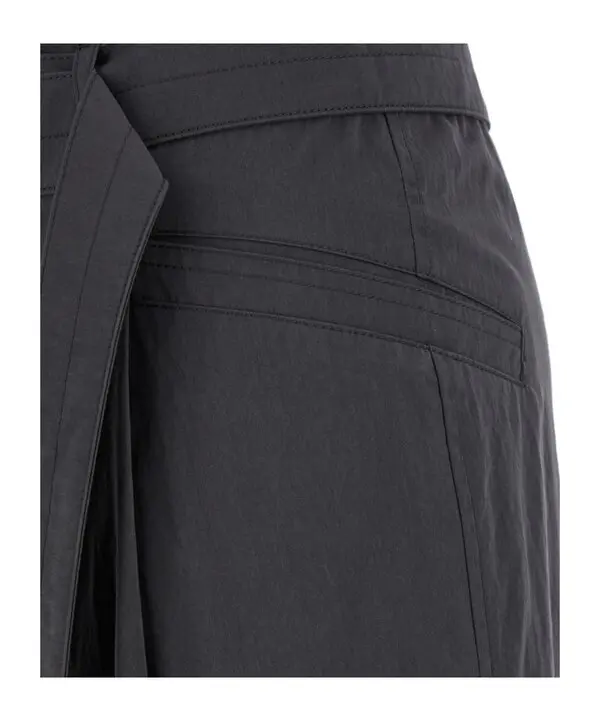 LOW CLASSIC Double Belt Pleated Pants