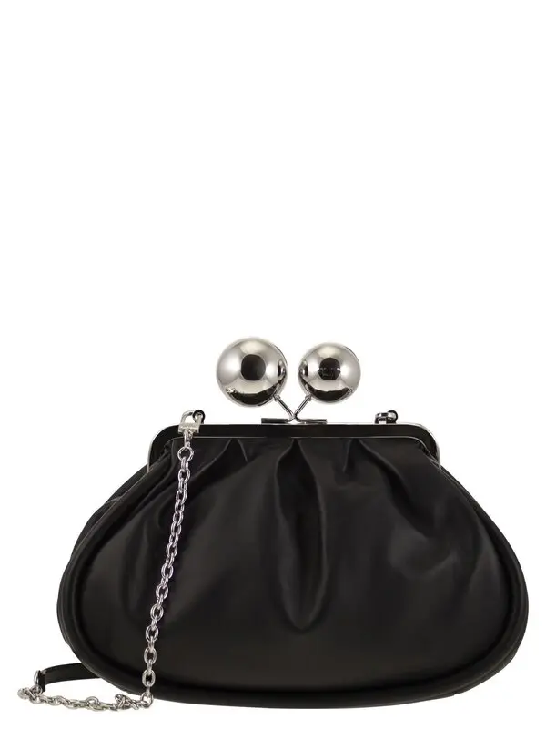 Max Mara Medium Milvanew Nappa Leather Clutch Bag - Black