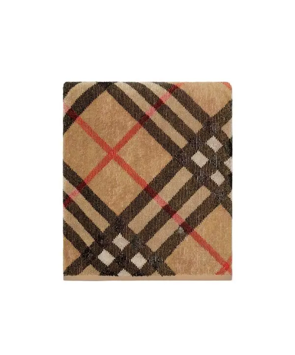 Burberry Checked Finished Edge Towel - Sand