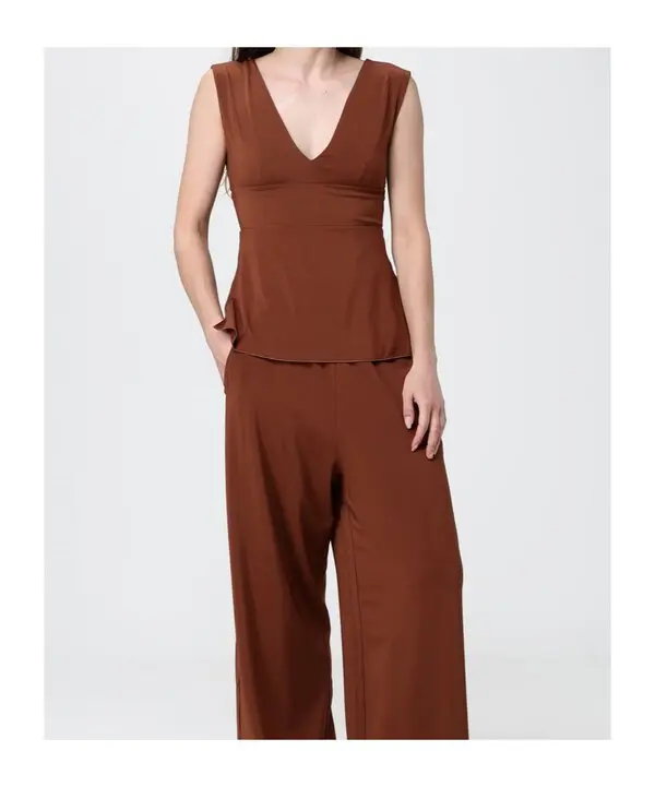 Max Mara Sleeveless V-neck Top With Slit Hem