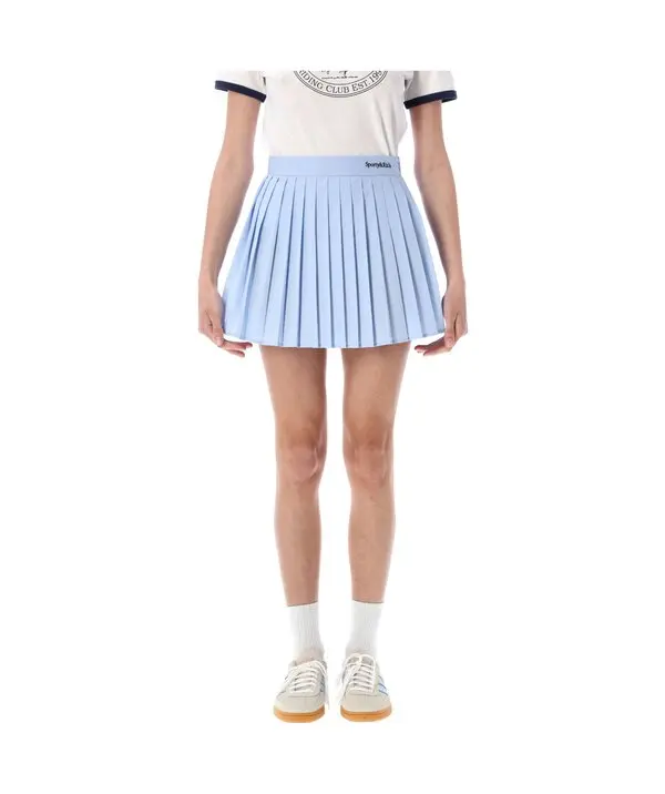 SPORTY  RICH Sporty & Rich Pleated Mini Skirt With Logo Detail