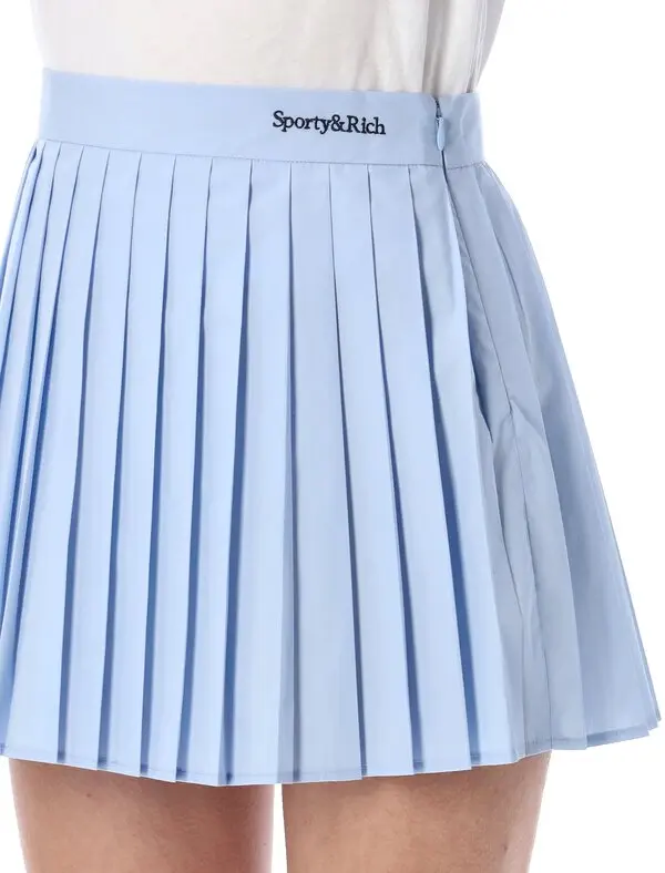 SPORTY  RICH Sporty & Rich Pleated Mini Skirt With Logo Detail