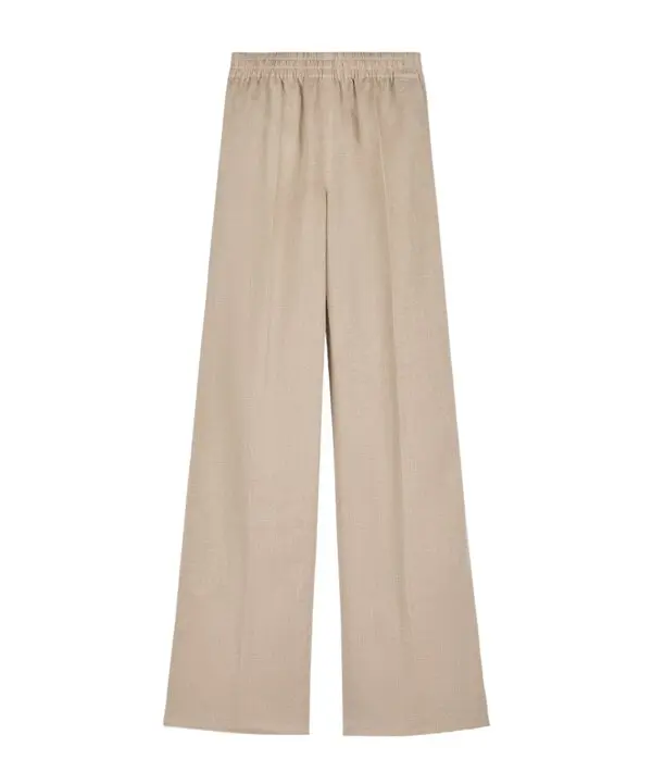 TOD'S Linen Wide Leg Trousers - Beige