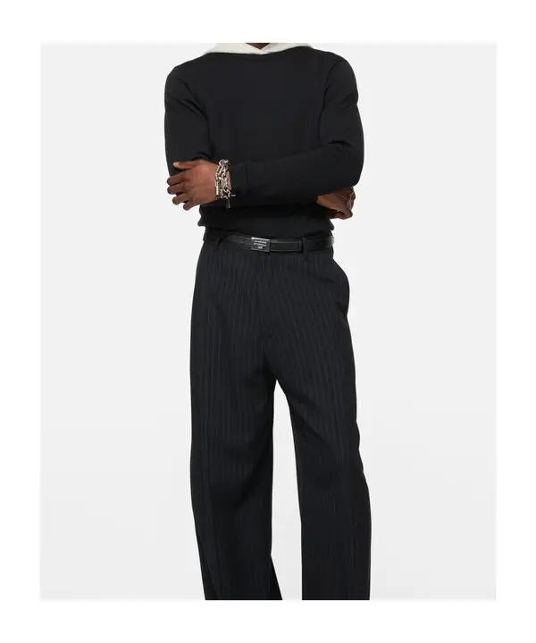 Acne Studios Merino Wool Crewneck Sweatshirt With Bow Embroidery - Black