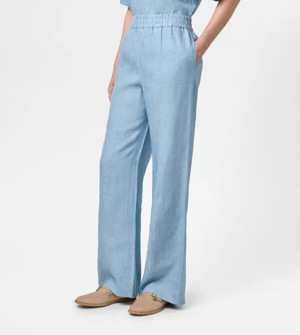 TOD'S Elasticated Wide-leg Trousers - Blue